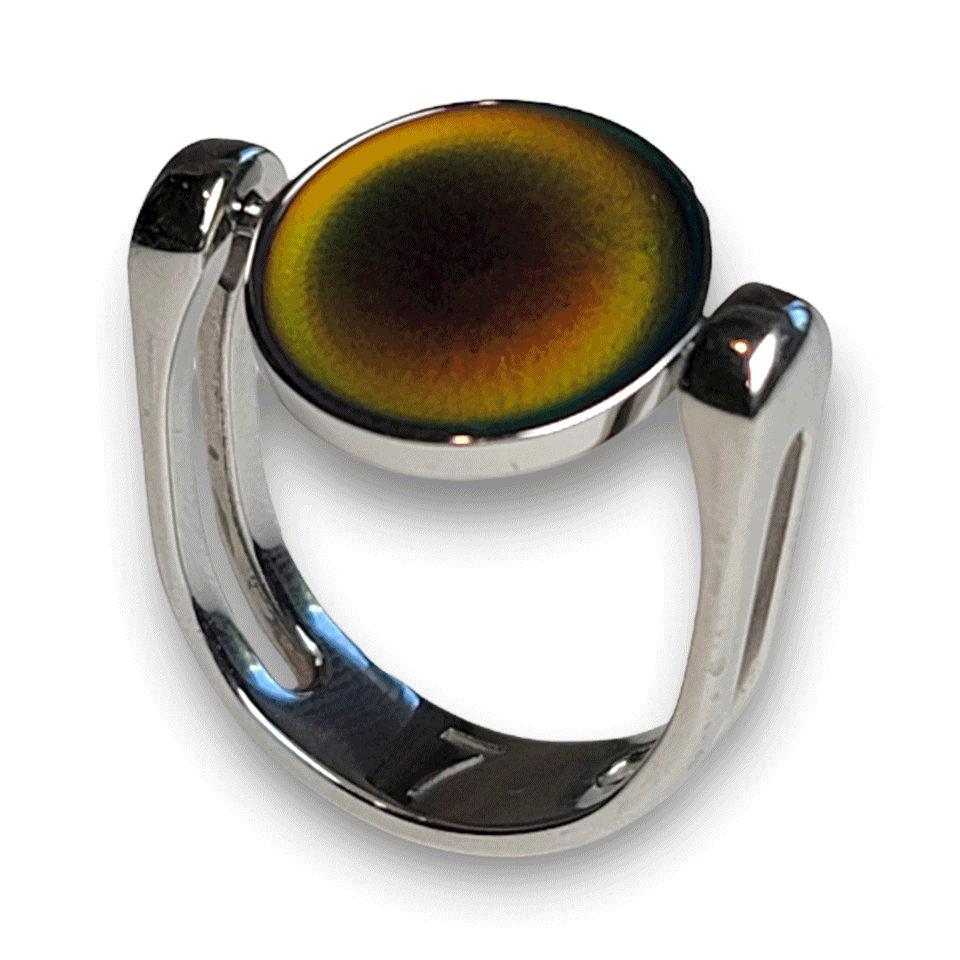 Mood Color Changing Click N Spin Fidget Ring for Anxiety Gold 11